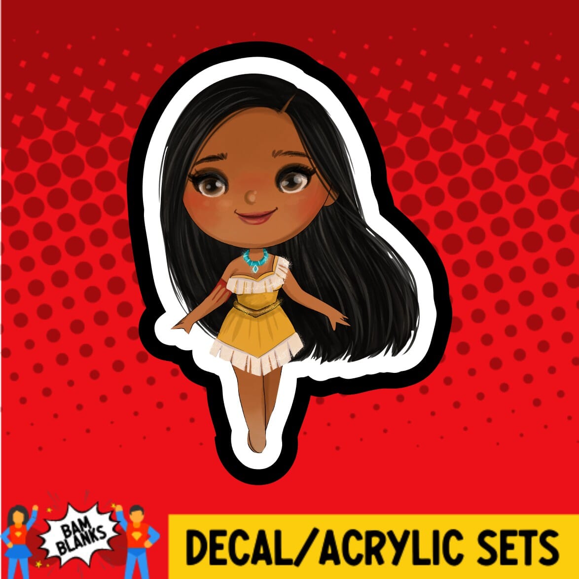 Native American Princess - DECAL AND ACRYLIC SHAPE #DA01383 – BAM ...