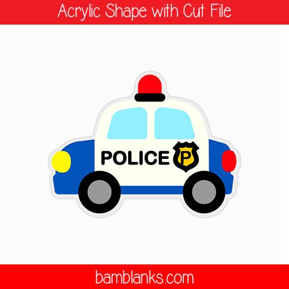 Police Car - Acrylic Shape #090 – BAM Blanks and More