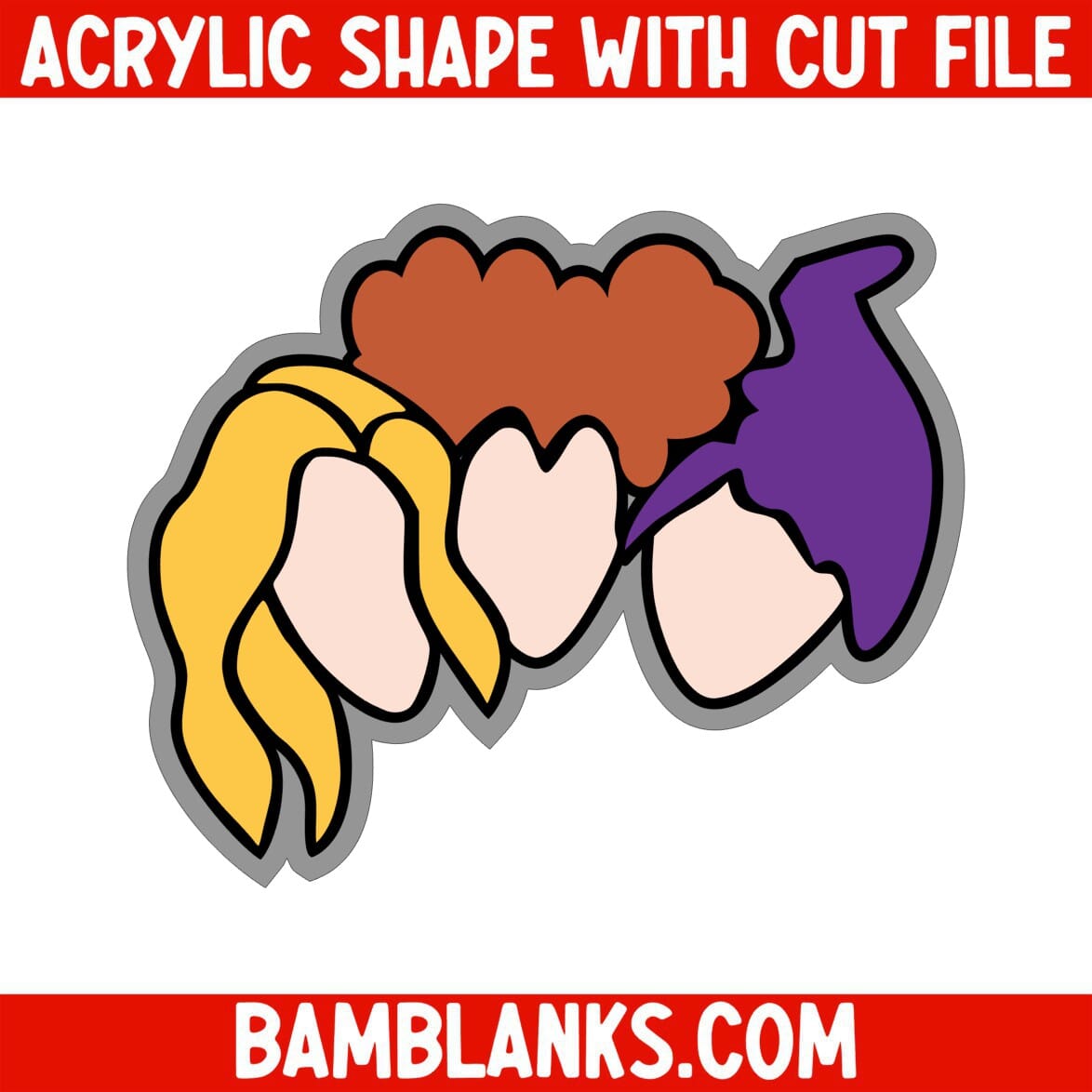Sanderson Sisters (Fan Art) - Acrylic Shape #207 – BAM Blanks and More