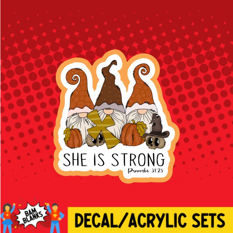She is Strong Fall Gnome - DECAL AND ACRYLIC SHAPE #DA0640 – BAM Blanks ...