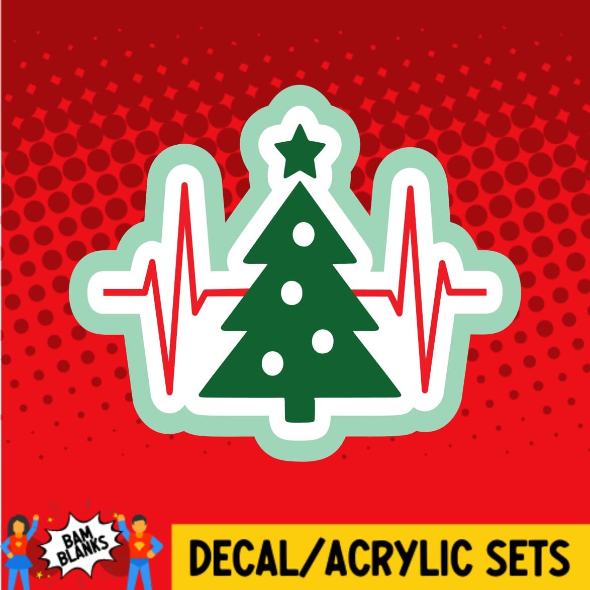 Tree EKG - DECAL AND ACRYLIC SHAPE #DA01269 – BAM Blanks and More