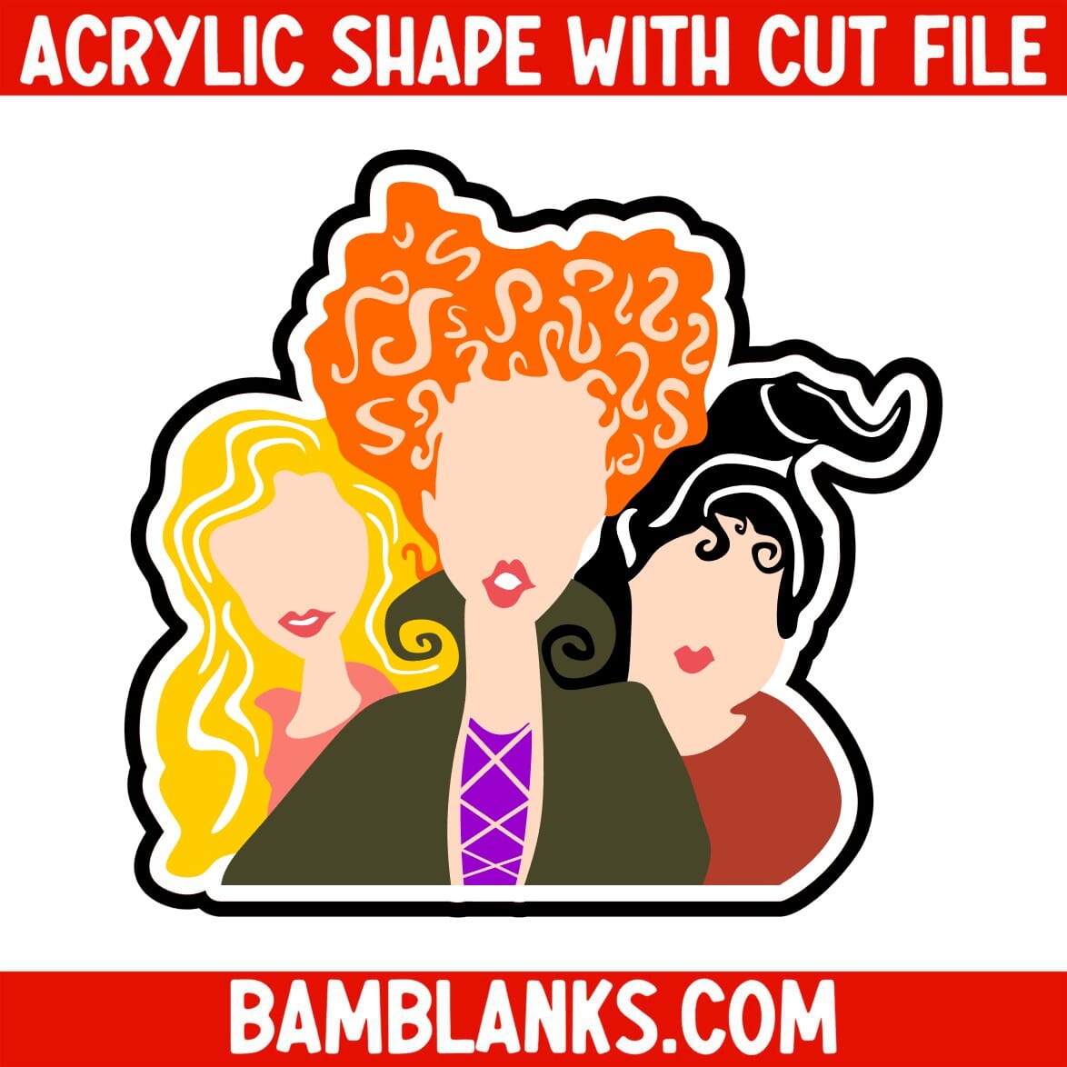 Witch Sisters (Fan Art) - Acrylic Shape #2208 – BAM Blanks and More
