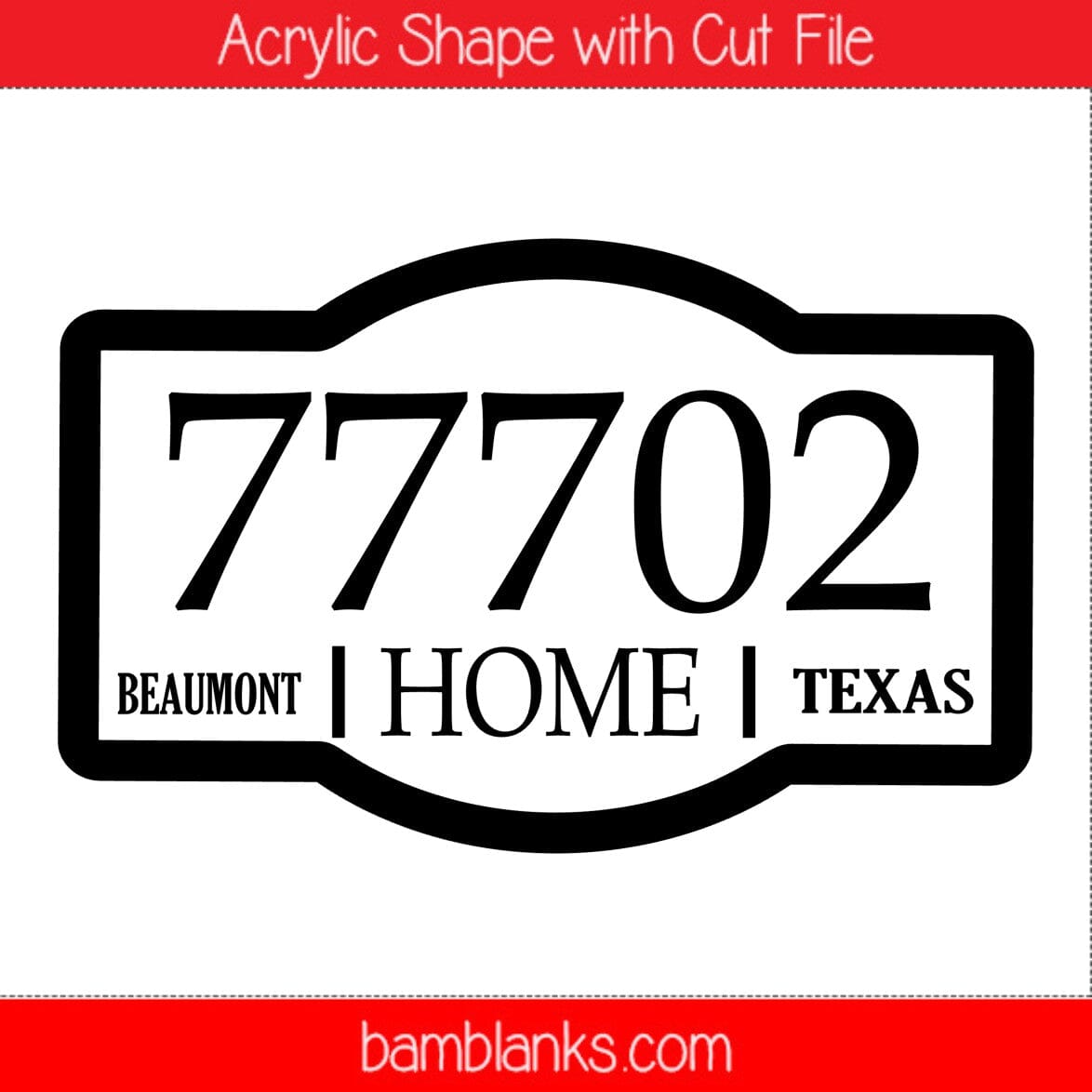 Zip Code Sign - Acrylic Shape #1941 – BAM Blanks and More